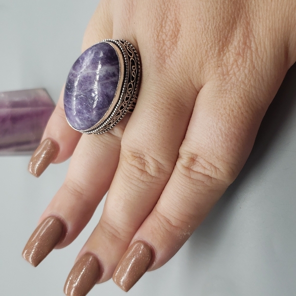 Jewelry | Big Beautiful Lepidolite Ring | Poshmark